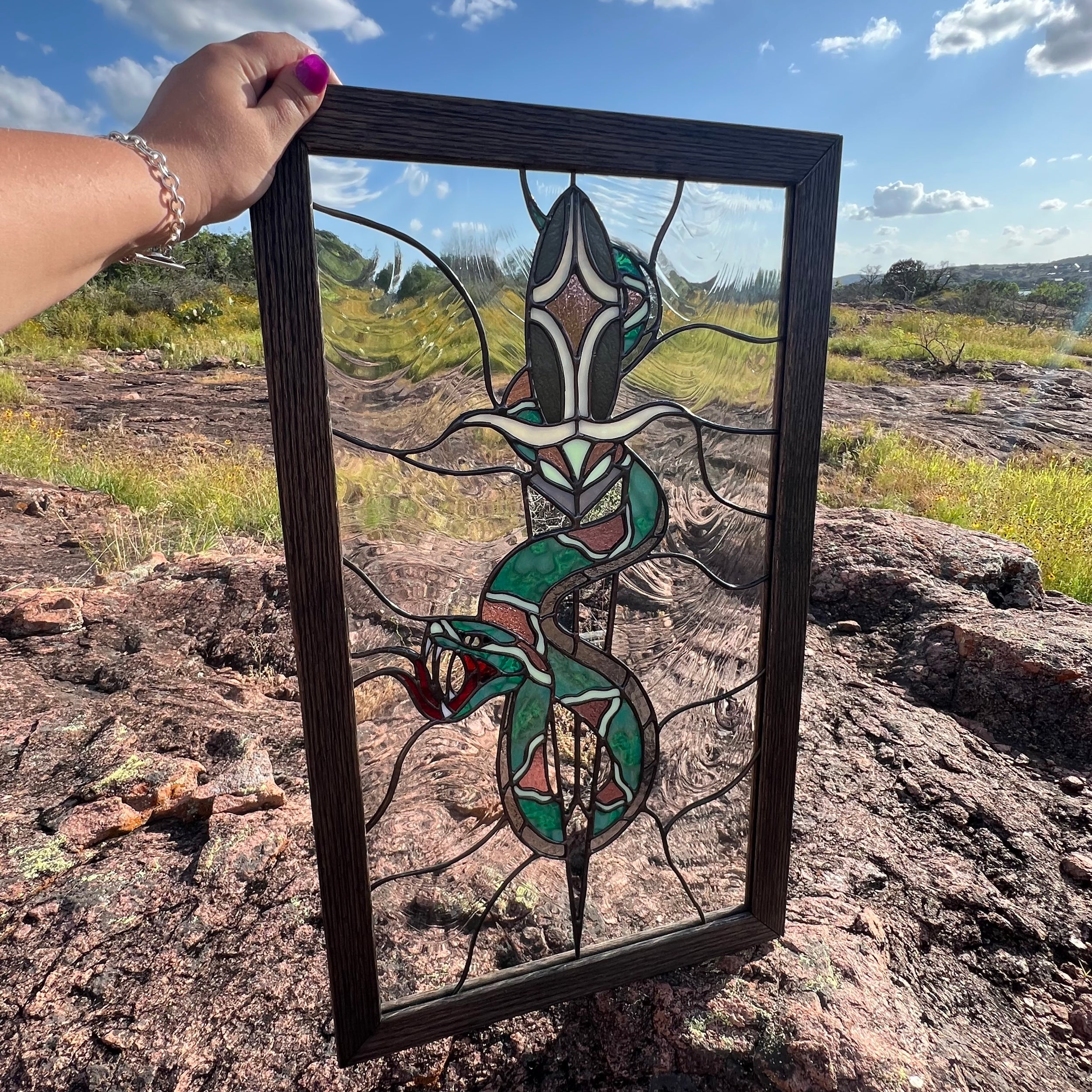 Western & American Traditional Inspired Stained Glass – Desert Willow Glass